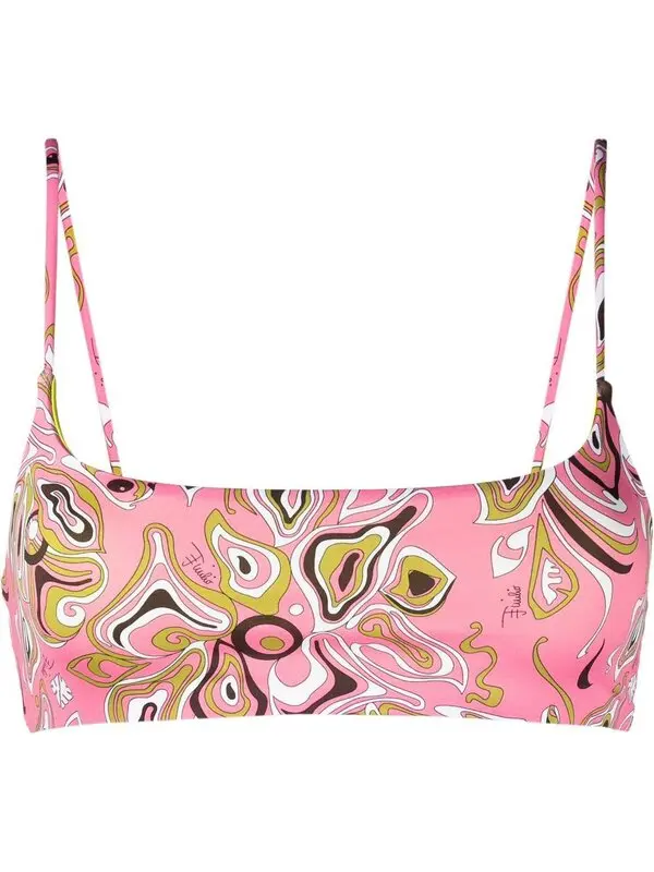 Emilio Pucci Abstract-pattern Bandeau Bikini Top