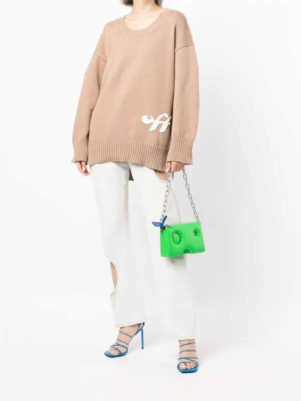 Off-White Intarsia-logo Ribbed Jumper