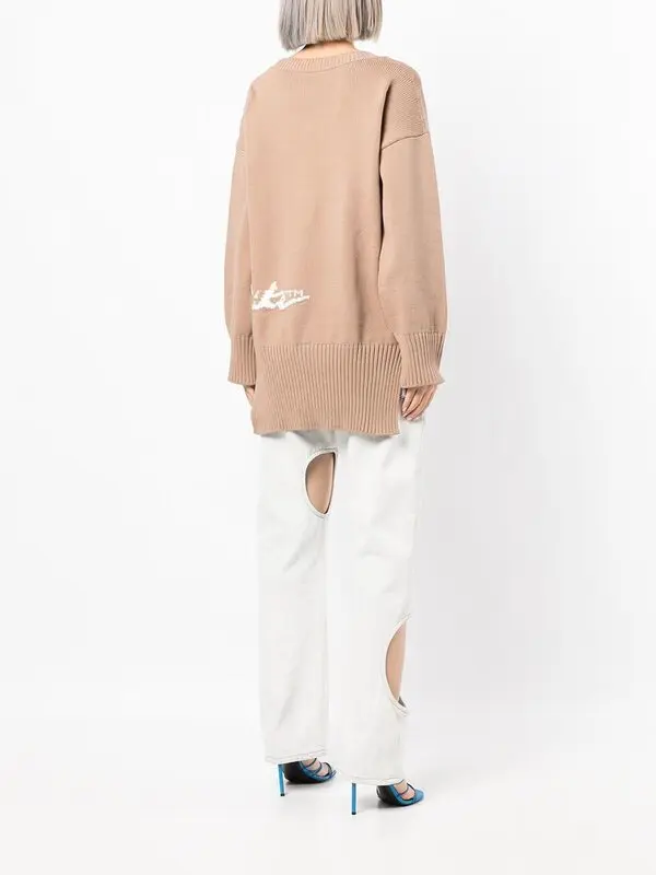 Off-White Intarsia-logo Ribbed Jumper