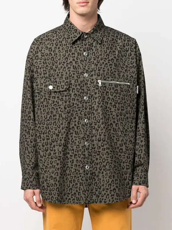Palm Angels Leopard-print Cotton Shirt