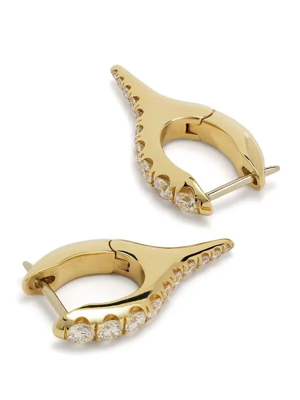 Melissa Kaye 18kt Yellow Small Lola Needle Diamond Earrings