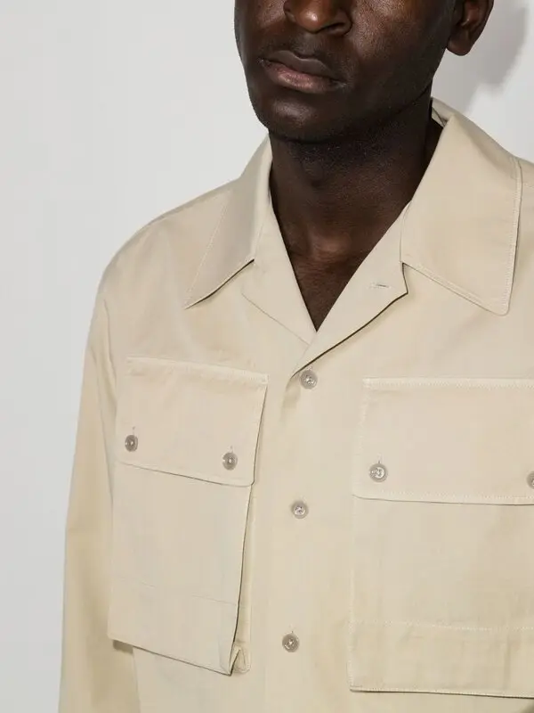 LEMAIRE Flap-pocket Cotton Shirt - Neutrals