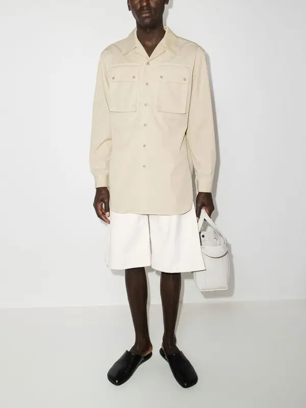 LEMAIRE Flap-pocket Cotton Shirt - Neutrals