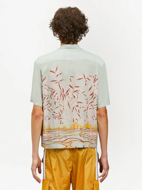 Palm Angels Lagoon-print Short-sleeved Shirt