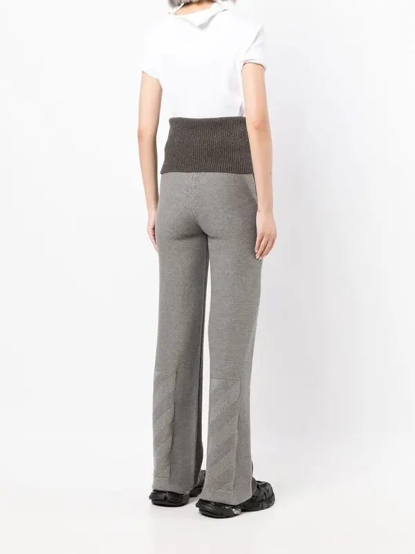 Off-White Languid Straight Leg Knitted Trousers - Grey