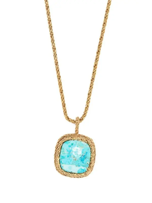 AURÉLIE BIDERMANN Miki Turquoise Long Necklace - Gold