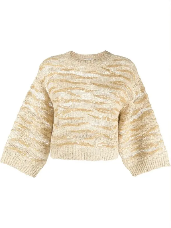 Brunello Cucinelli Sequin-embellished Jumper - Neutrals