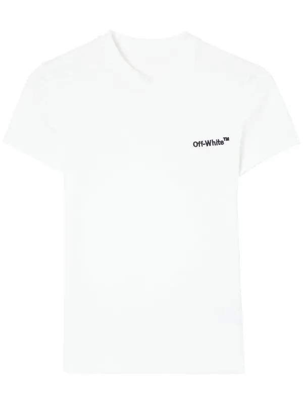 Off-White Helvetica Logo-print T-shirt - White