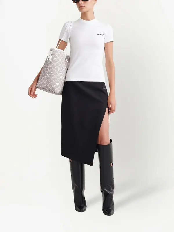 Off-White Helvetica Logo-print T-shirt - White