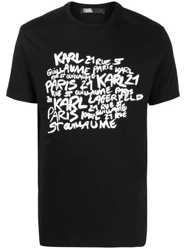 Karl Lagerfeld Logo Address Print T-shirt