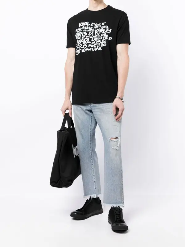 Karl Lagerfeld Logo Address Print T-shirt
