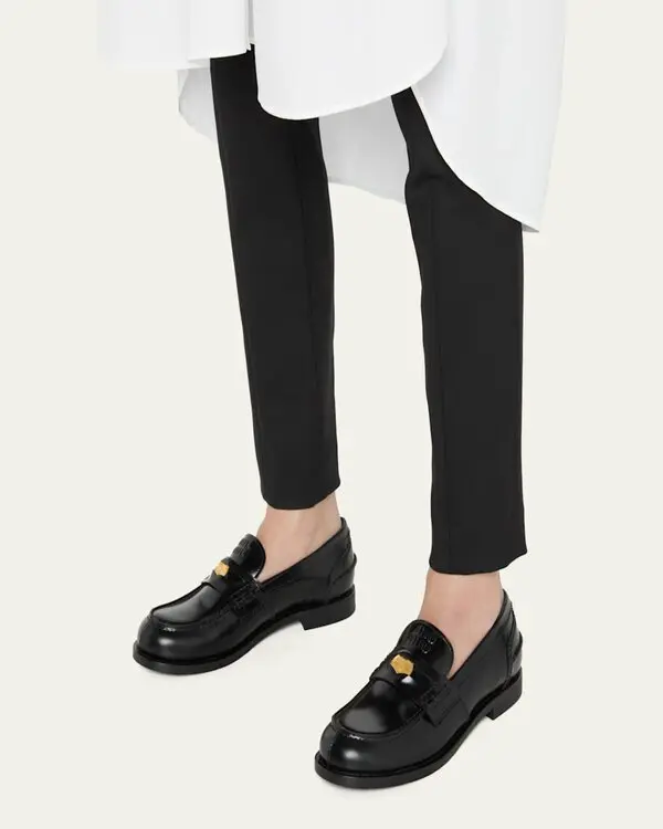 Miu Miu Leather Penny Loafers