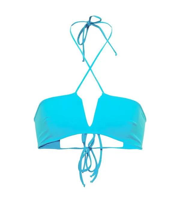 NENSI DOJAKA Halterneck Bikini Top - Blue