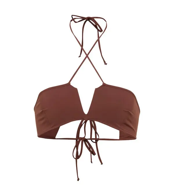 NENSI DOJAKA Halterneck Bikini Top - Brown