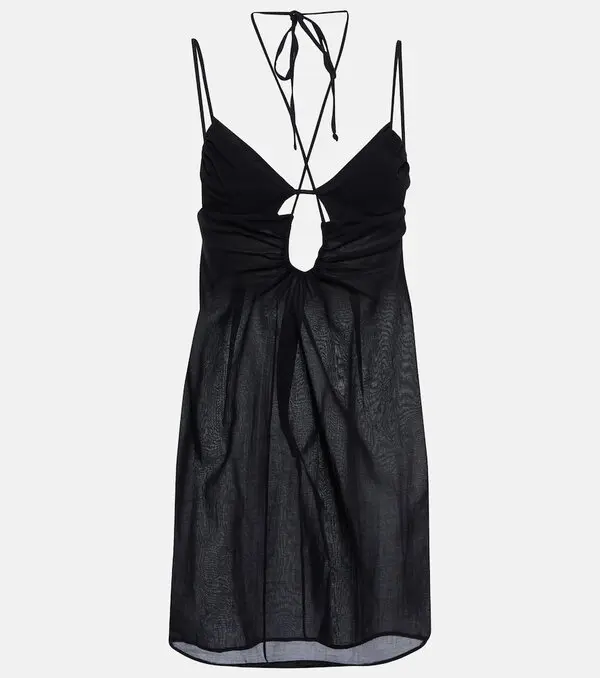 NENSI DOJAKA Cutout Halterneck Minidress - Black