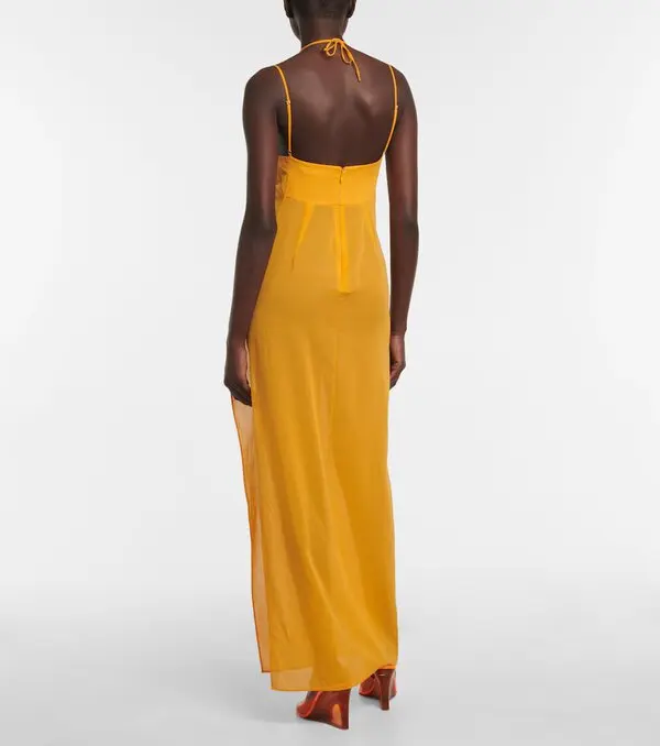 NENSI DOJAKA Cutout Halterneck Maxi Dress