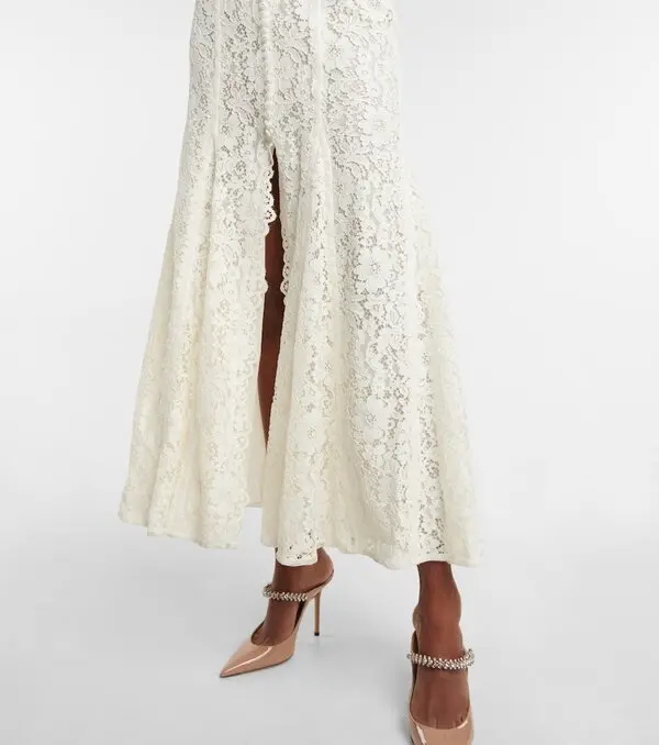 Costarellos Sharie Belted Lace Maxi Dress