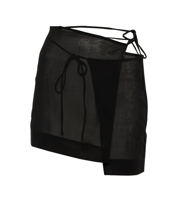 NENSI DOJAKA Asymmetric Wrap Miniskirt - Black