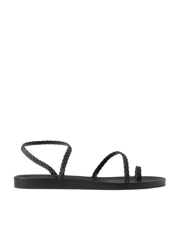 ANCIENT GREEK SANDALS Eleftheria Braided Rubber Sandals - Black