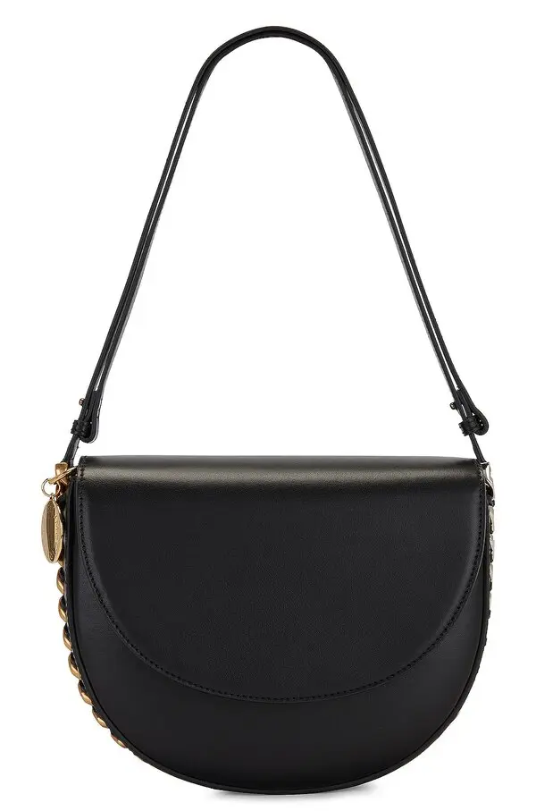 Stella McCartney Medium Frayme Flap Shoulder Bag - Black