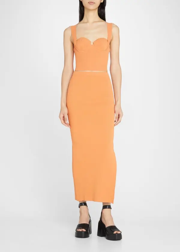 Altuzarra Irvette Side-slit Rib Midi Skirt