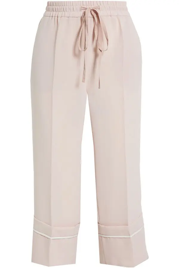 Red Valentino Cropped Crepe Straight-leg Pants - Pastel Pink