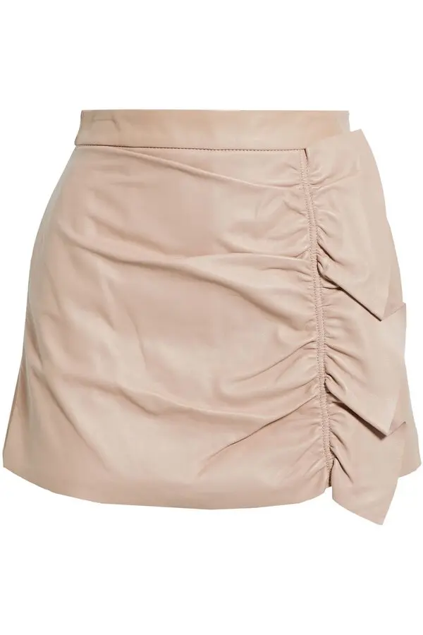 Red Valentino Leather Skirt-style Shorts - Blush