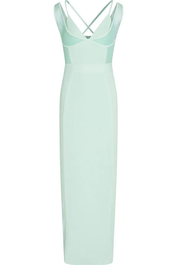 Herve Leger Bandage Midi Dress In Light Green - 75% Off | Editorialist