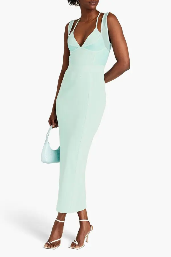 Herve Leger Bandage Midi Dress In Light Green - 75% Off | Editorialist