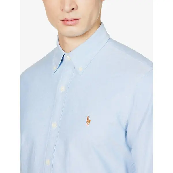 Polo Ralph Lauren Long-sleeved Button-down Custom-fit Cotton Oxford Shirt - Blue