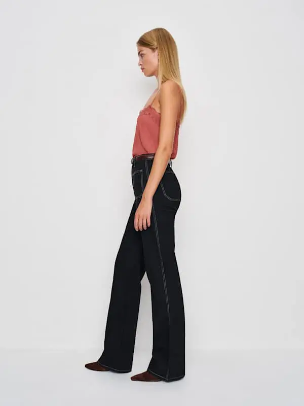 REFORMATION Alyssa Stretch High Rise Wide Leg Long Jeans