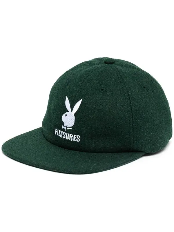 PLEASURES Embroidered-logo Detail Baseball Cap - Green
