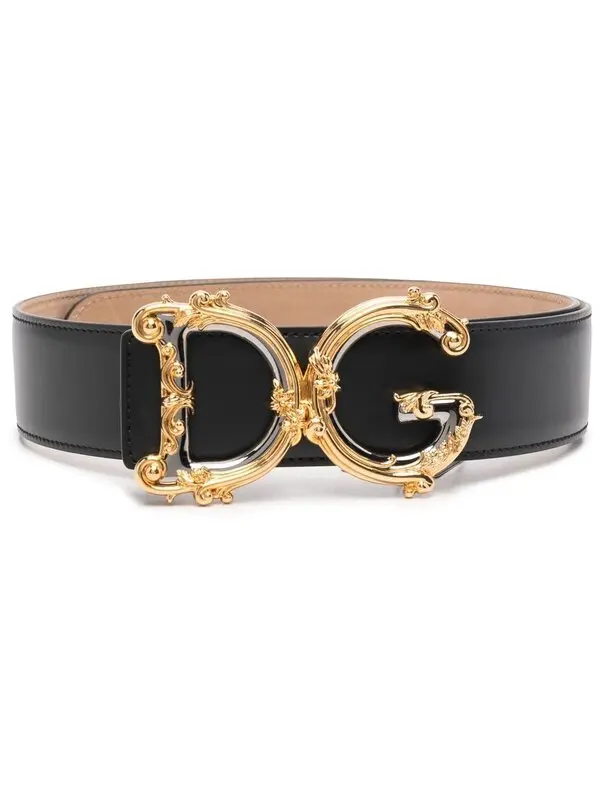 Dolce & Gabbana Baroque-style Dg Belt - Black