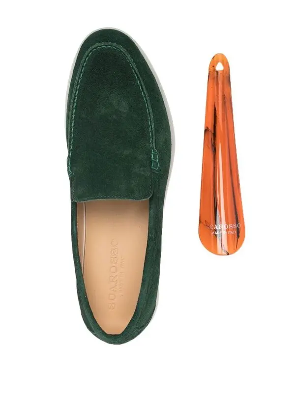 SCAROSSO Ludovica Suede Loafers - Green