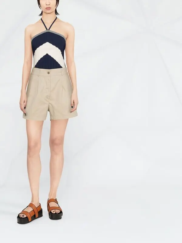 Aspesi High-waisted Wide-leg Shorts