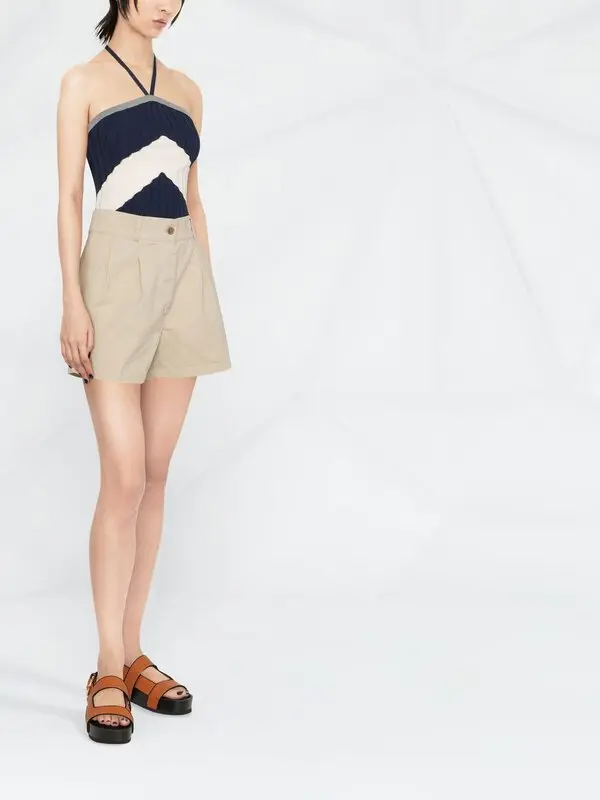 Aspesi High-waisted Wide-leg Shorts