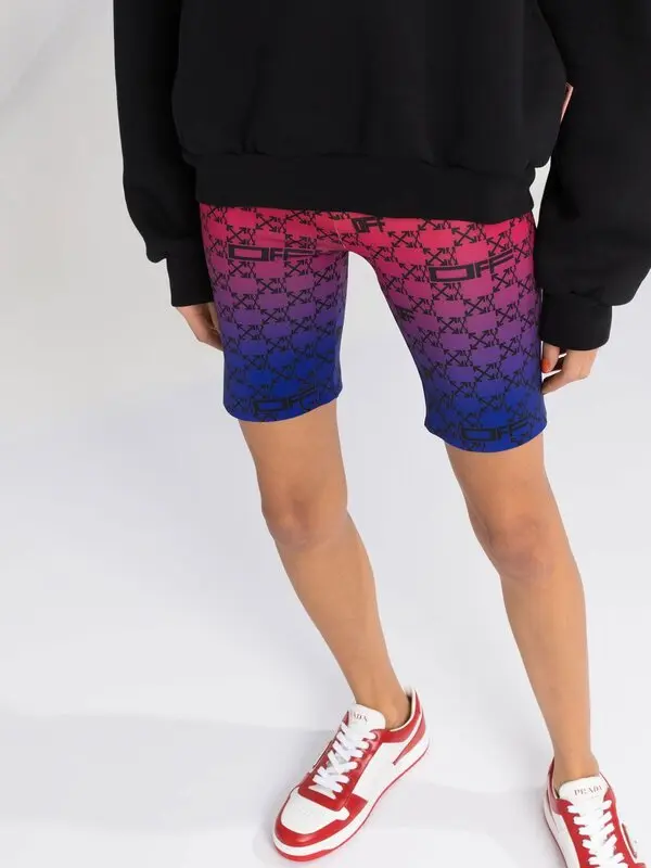 Off-White Monogram-print Cycling Shorts - Red