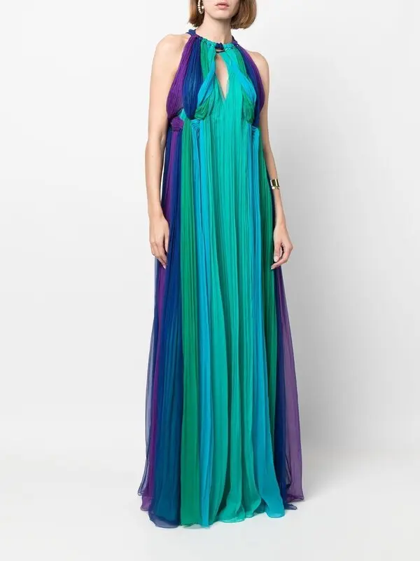 Alberta Ferretti Draped Tulle Silk Gown