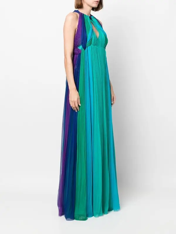 Alberta Ferretti Draped Tulle Silk Gown
