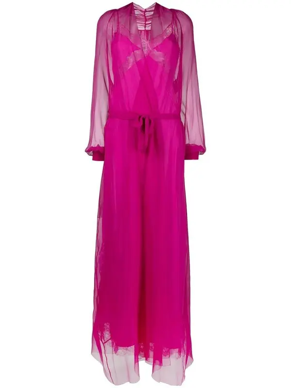 Alberta Ferretti Two-piece Silk Shift Gown - Purple