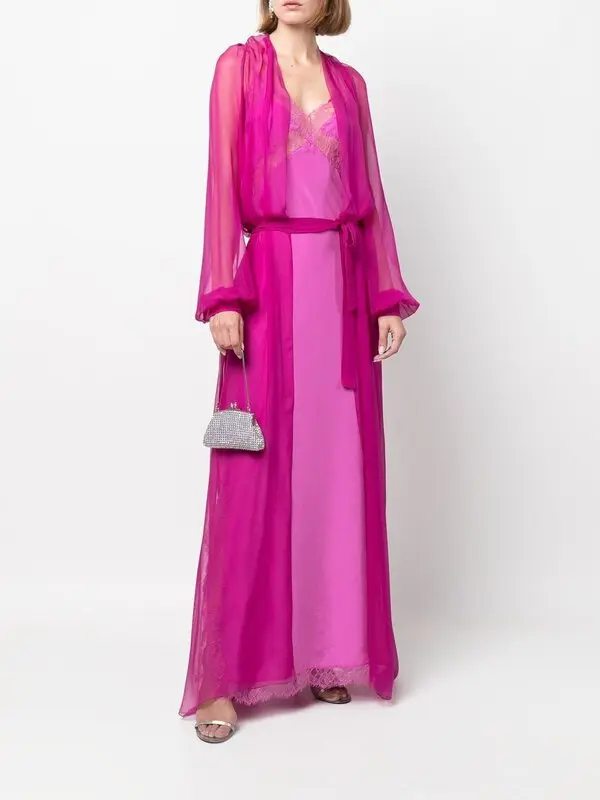 Alberta Ferretti Two-piece Silk Shift Gown