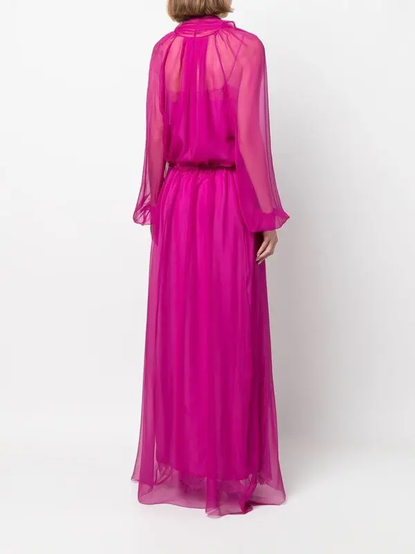 Alberta Ferretti Two-piece Silk Shift Gown