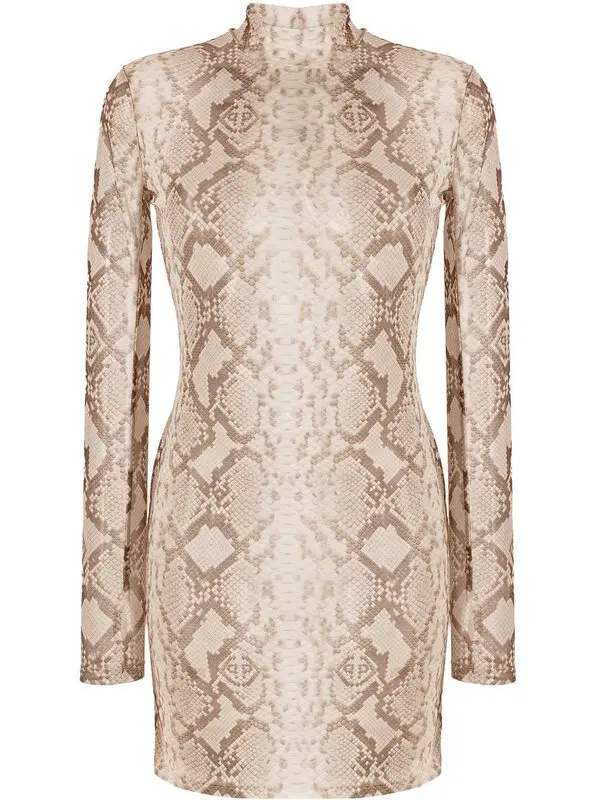 Philipp Plein Snakeskin-print Mini Dress