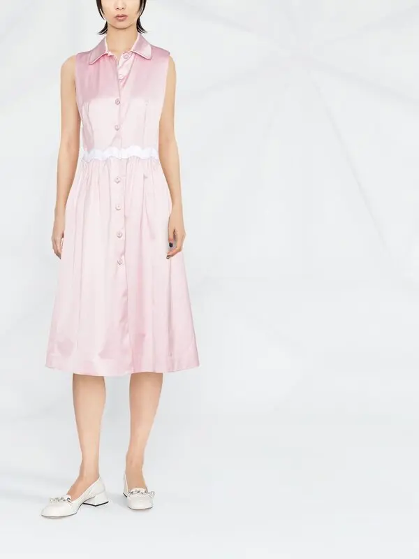 Moschino Sleeveless Collared Flared Dress