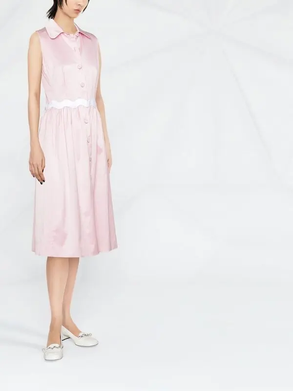 Moschino Sleeveless Collared Flared Dress
