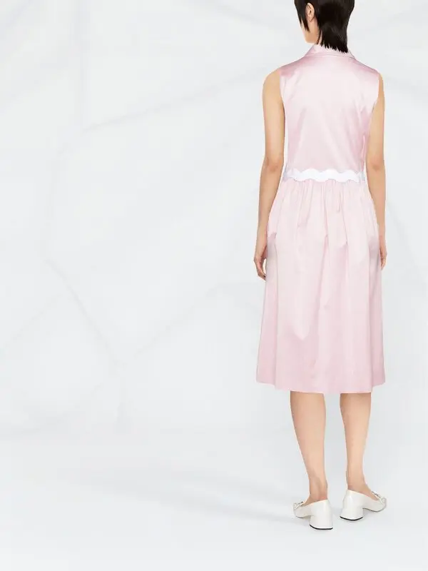 Moschino Sleeveless Collared Flared Dress