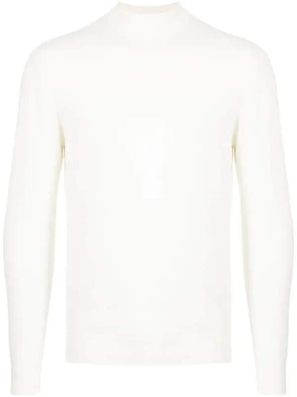 N.peal Mock Neck Knitted Jumper - White