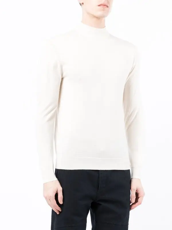 N.peal Mock Neck Knitted Jumper - White