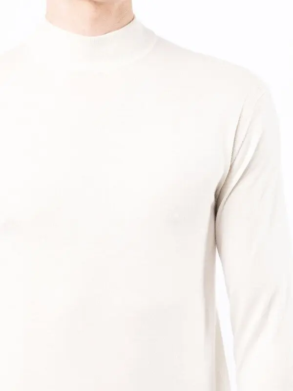 N.peal Mock Neck Knitted Jumper - White