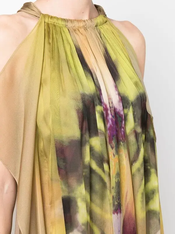 Alberta Ferretti Graphic-print Silk Gown